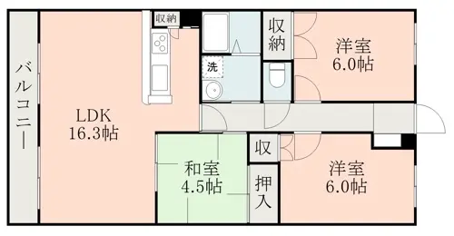volare出水 203号室（3LDK 7.4万円）熊本県熊本市中央区出水4丁目38－27｜熊本の賃貸・お部屋探し - 明和不動産